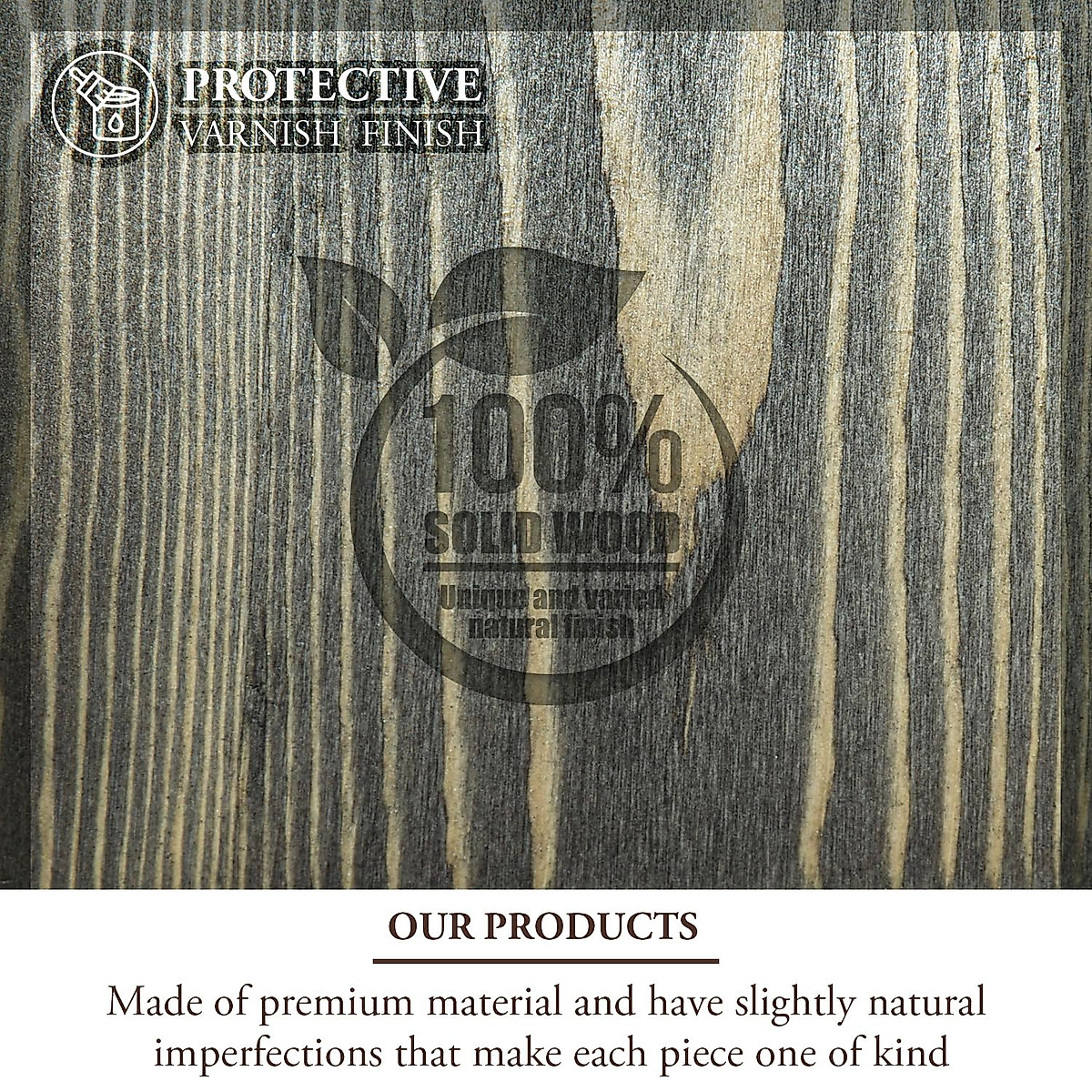 MyGift Modern Bathroom Storage Basket, Black Metal Wire Toilet Paper Holder with Vintage Gray Solid Wood Base, Toilet Tank Organizer Tray with Handles