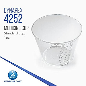 Dynarex 4252 Standard Medicine Cup, 1 Oz., Made with Translucent Plastic, Pack of 5000