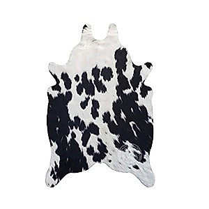 Genuine Mini Cowhide Rug Black and White 24 x 35 inches 90 x 60 cm