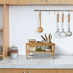 Tohomes bathroom organizer bamboo shelf Over The Toilet Storage Cabinet kitchen organization and storage Plant Stand Save Space