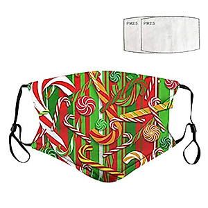 PENATE Adults Washable Resue Face Bandanas Christmas Colorful Snowflakes Prints Facemask+2 PC Filters -Ship from U.S.
