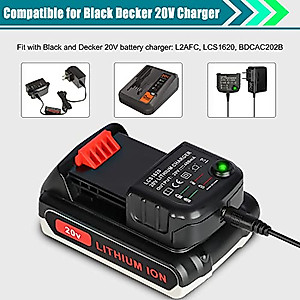 KUNLUN 2-Pack Replace Battery for Black and Decker 20V Lithium Battery 3000mAh, Replacement for Black & Decker 20 Volt Max LB20 LBX20 LBXR20 LB2X4020 LBXR2020 LST220 Battery