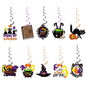 30pcs Hocus Pocus Decorations Halloween Hanging Swirl Decorations Hocus Pocus Birthday Decorations Hocus Pocus Party Supplies for Gender Reveal Trunk or Treat Witch Hocus Pocus Baby Shower Decorations