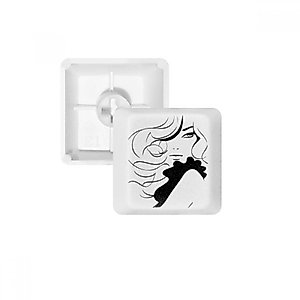 DIYthinker Girl Long Hair Lady Outline Keycap Mechanical Keyboard PBT Gaming Upgrade Kit