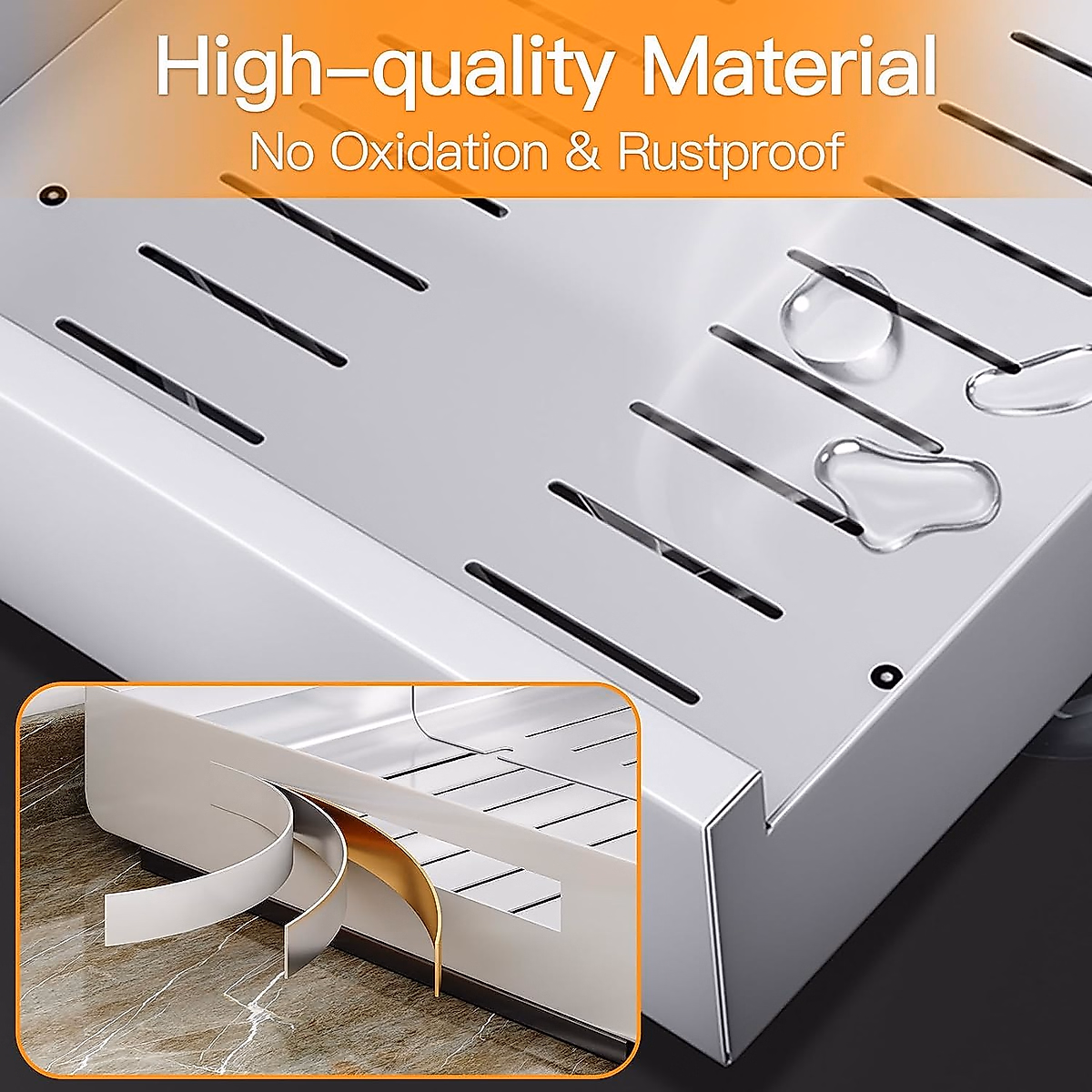 Pull out Cabinet Organizer, 21"Deep, Slide out Drawers for Kitchen Cabinets, Under Sink Pull-Out Home Organizers with Adhesive Nano Film Fixed, Sliding Cabinet for Bathroom, Pantry Storage Shelf