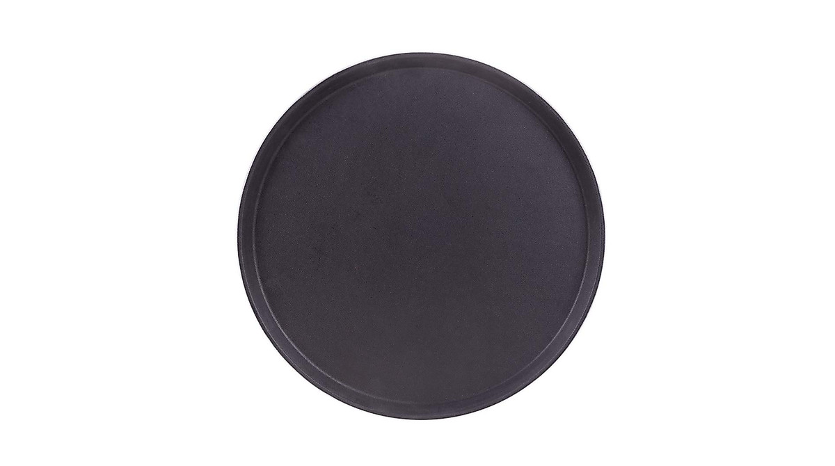 Non-Slip Round Black Serving Tray | Commercial Quality