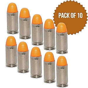 ST Action Pro Pack Of 10 Inert .45 ACP Automatic Colt Pistol Orange Safety Trainer Cartridge Dummy Ammunition Ammo Shell Rounds with Nickel Case