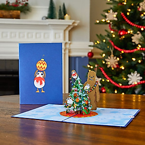 Lovepop Star Wars™ Chewie & Porgs Christmas Pop Up Card, 5x7-3D Greeting Card, Pop Up Christmas Cards, Kids Christmas Card, 3D Holiday Card, Winter Cards