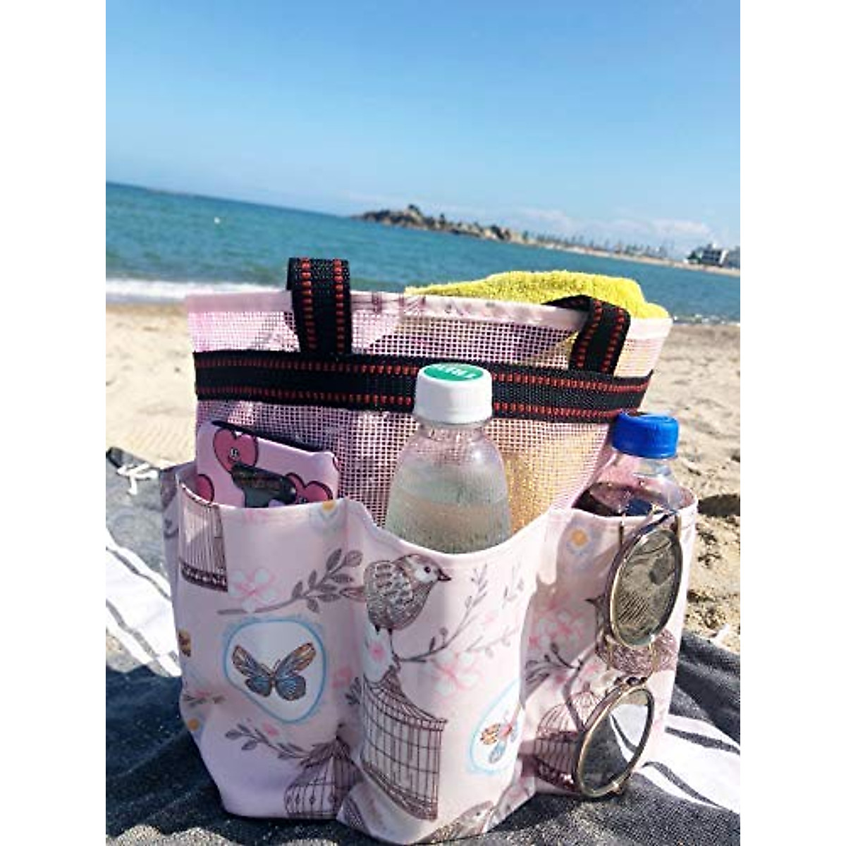 ROMYtendency Shower Caddy Tote Bag - Toiletry Mesh Storage with Shower ball set