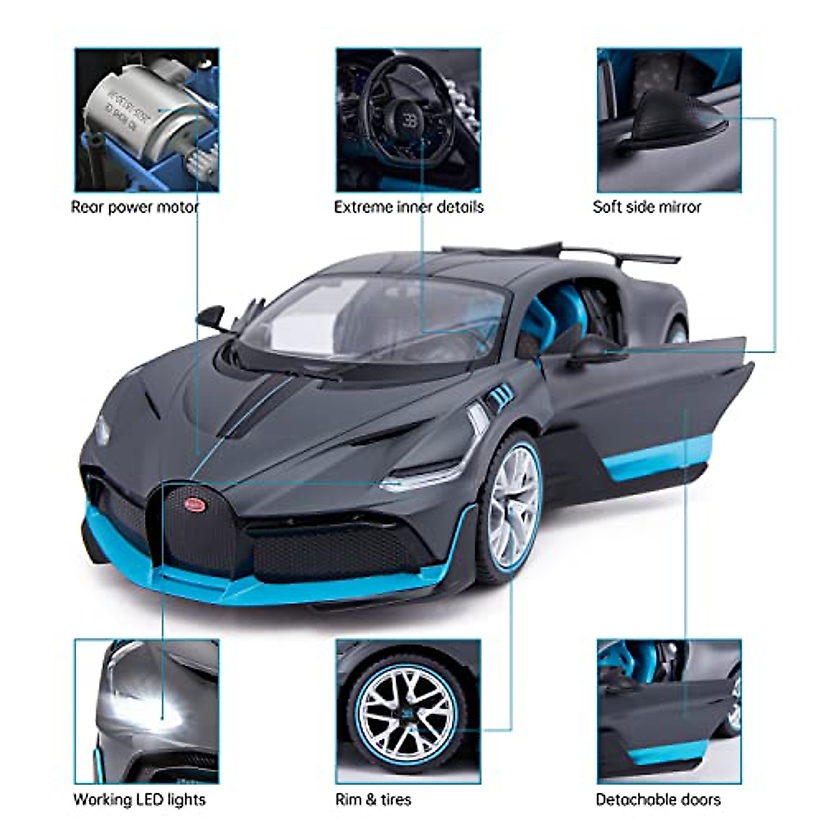 RASTAR RC Car | 1/14 Scale 2.4Ghz Bugatti Divo Radio Remote Control R/C Toy Car Model Vehicle for Boys Kids