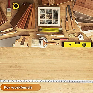 Self-Adhesive Measuring Tape Workbench Ruler Adhesive Backed Double Scale Stick Tape Measure for Work Woodworking, Saw, Drafting Table (24 Inch,5 Pieces)