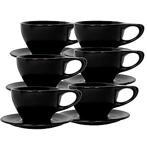 notNeutral LINO Porcelain Cup & Saucer (Black) (1, 12 oz)