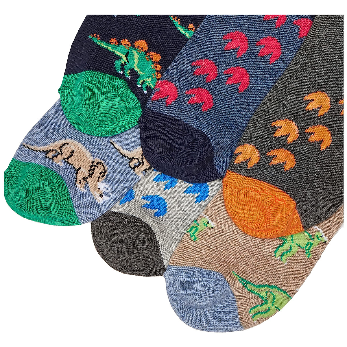 Jefferies Socks boys Boy s Dinosaur Pattern Cotton Crew Socks 6 Pack Multi Small, Multi, Small US