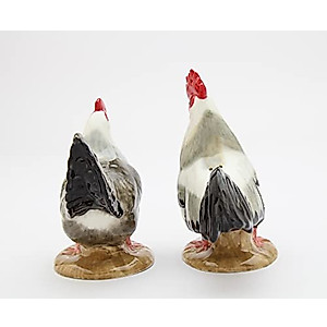 StealStreet SS-CG-20883 Painted Pair of Roosters Salt and Pepper Shakers Set, Black, 3 5/8" x 2 3/8" x 3 7/8"H