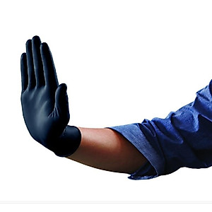 Medline VersaShield Storm Nitrile Exam Gloves, Non-Sterile, Powder-Free, Latex-Free, Black, Medium, 100 Count