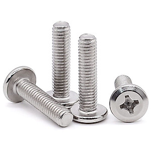 Glvaner (25 pcs) M6-1.0 x 35mm Binding Screws, Flat Round Head Phillips Drive Machine Screw 304 Stainless Steel 18-8 Full Thread, Furniture Screw Connection Bolt Screw