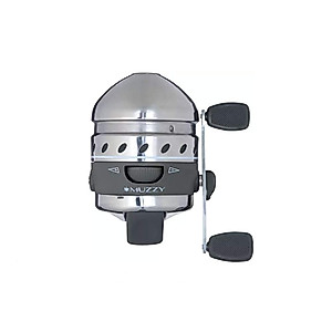 Muzzy 1097 XD Bow Fishing Reel with 150 line Installed & Extended Hood,Silver