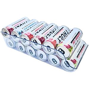 Joyful Haus Skinny Can Organizer for Refrigerator, Hard Seltzer, Energy Drinks, Soda Pop Container, Refrigerator and Freezer Beverage Holder, Dispenser Bin - holds up to 12 tall and slim skinny cans