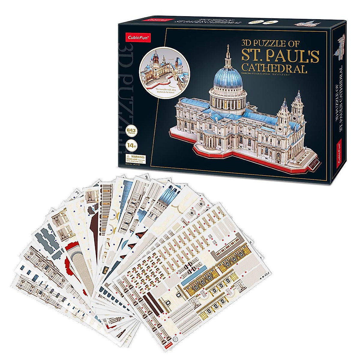 CubicFun 3D Puzzles for Adults - Large Notre Dame de Paris 3D Puzzle - Half-Opening Architecture, Enjoy Interior Views - Anniversary, Christmas, 2023 Gifts - 293 Pieces