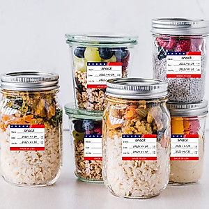 Dissolvable Food Labela Roll 1.5"x2" Freezer Labels for Containers Mason Jar Canning Canister Meal Prep Breast Milk Bottle Storage Waterproof Removable Kitchen Restaurant Stickers 250pcs