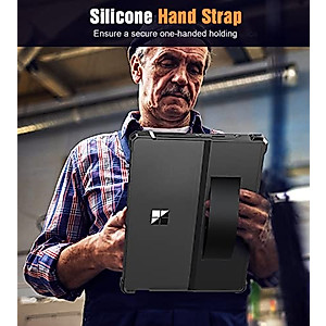 TiMOVO Case for Microsoft Surface Pro 11, Surface Pro 10 13 Inch, Protective Case with Hand Strap for Surface Pro 9/Pro 9 5G, Shockproof Cover Compatible with Type Cover Keyboard, Black