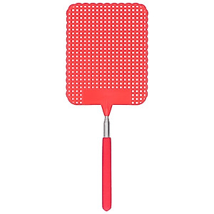 Telescopic Fly Swatter, Retractable Extendable Plastic Flyswatter Light Plastic with Stainless Steel Rod for Home for Office for Camping for Fishing(red)
