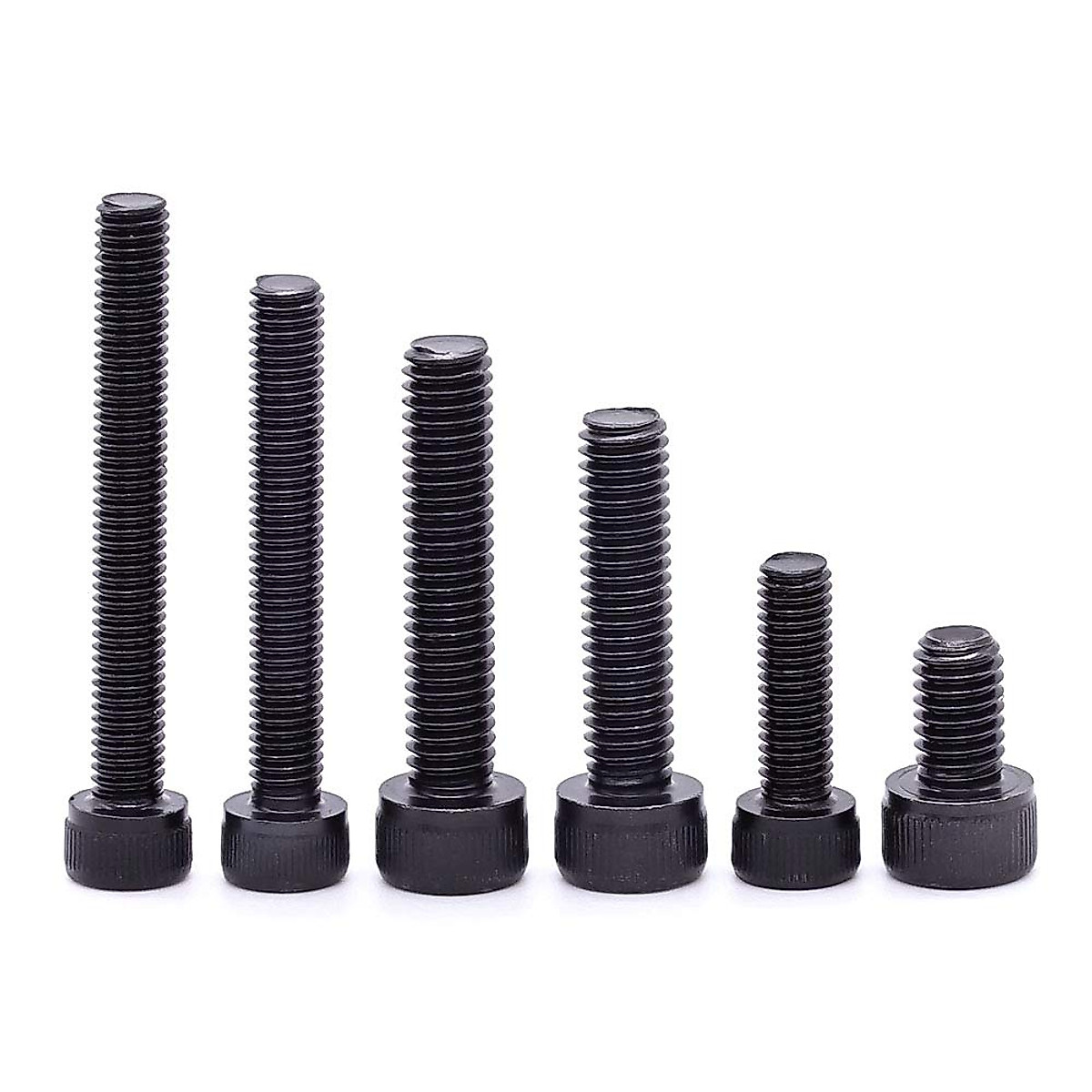 M3-0.5 x 12mm Socket Head Cap Screws, 12.9 Grade Alloy Steel, Black Oxide Finish, Full Thread, Coarse Thread, Allen Hex Drive, 100 pcs