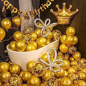 Gold Metallic Balloons 100pcs 12 Inch Helium Balloons for Birthday Graduation Baby Shower Wedding Anniversary Party Decorations