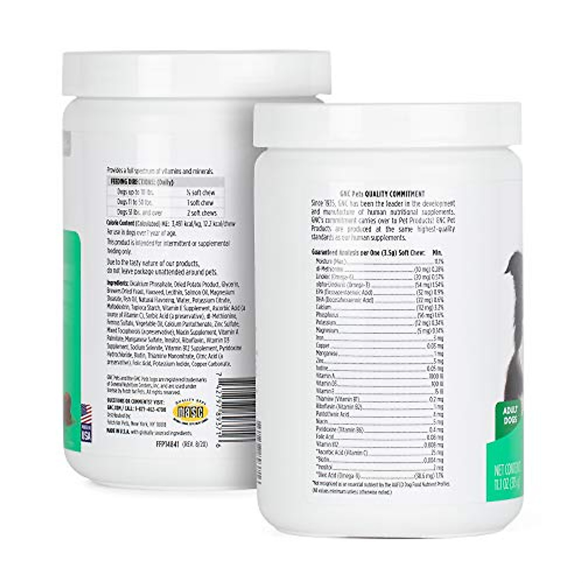 GNC for Pets Advanced Dog Multivitamin Soft Chews | 90 ct Salmon Oil Dog Supplement Immune Booster for Overall Health and Wellness | Chicken Flavor Chewable Dog Multivitamin