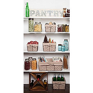 DII Farmhouse Chicken Wire Storage Baskets with Liner, Set of 5, Rustic Natural, Assorted Sizes