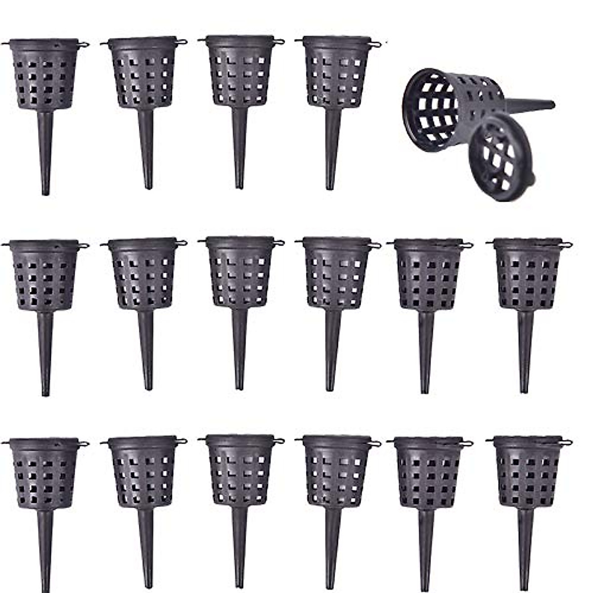 OBANGONG 100PCS Fertilizer Mesh Baskets Garden Nursery Pots Portable Aquarium with Lid Planting Nutrition Cups for Succulent,Orchid,Bonsai