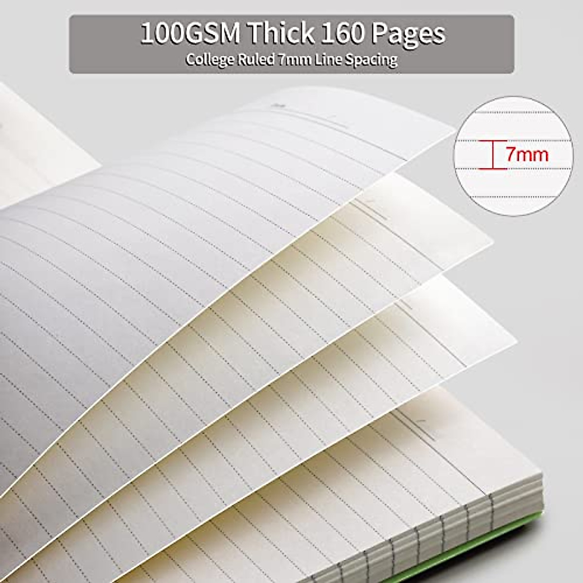 HIUKOOKA College Ruled Spiral Notebook 7.48"X 10.15"(B5),4 Pack Hardcover Journal Notebook with Sticky Notes,160 Pages ,100GSM Thick Paper,Cute Notebook for Works,Study,Meeting,Writing(Tiffany Blue,