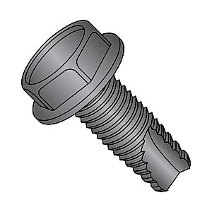 Small Parts 14123WB Steel Thread Cutting Screw, Black Oxide Finish, Hex Washer Head, Type 23, 1/4"-20 Thread Size, 3/4" Length (Pack of 25)