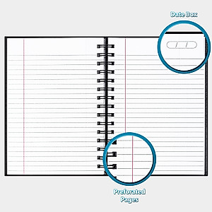 Cambridge Limited Notebook - 6 Pack of Hardcover Spiral Notebook for Business - Legal Ruled Lines - 5" X 8" Page Size - 96 Sheets for Women & Men