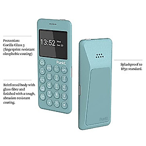 Punkt. MP02 4G LTE Minimalist Mobile Phone | Light Blue | Unlocked, Nano-SIM, Wi-Fi Hotspot, 2GB RAM+16GB Storage, 1280 mAh Battery, Multiband