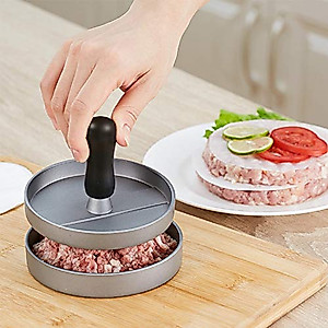 4.5 Inch Large Burger Press, Non-Stick Aluminum Hamburger Patty Maker, Perfect Hamburger Mold Ideal for Stuffed Burgers and BBQ, Essential Kitchen & Grilling Accessories