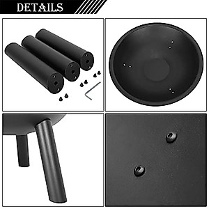 Portable Outdoor Fire Pit Bowl 22" Heavy Cast Iron Round BBQ Gril, Modern Stylish Fire Pit for Patio Backyard Garden Camping Picnic