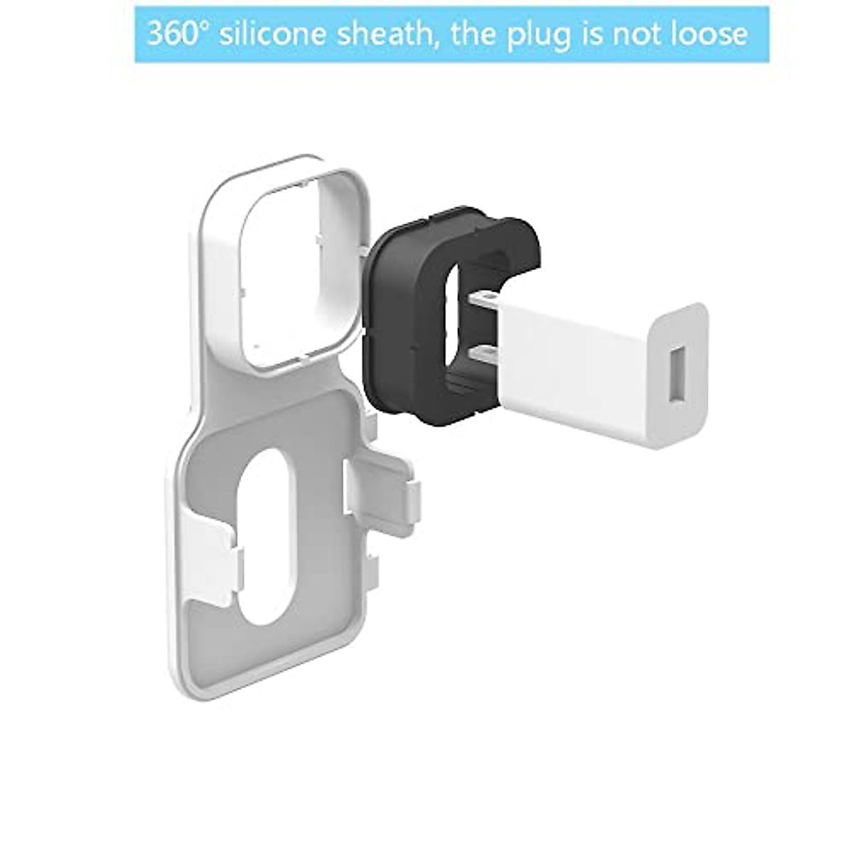 DLNLIY Outlet Wall Mount for Blink Sync Module 2 with Short Cable - Easy Installation No-Drilling Mounting Bracket for Blink Outdoor and Blink Indoor Home Security Cameras