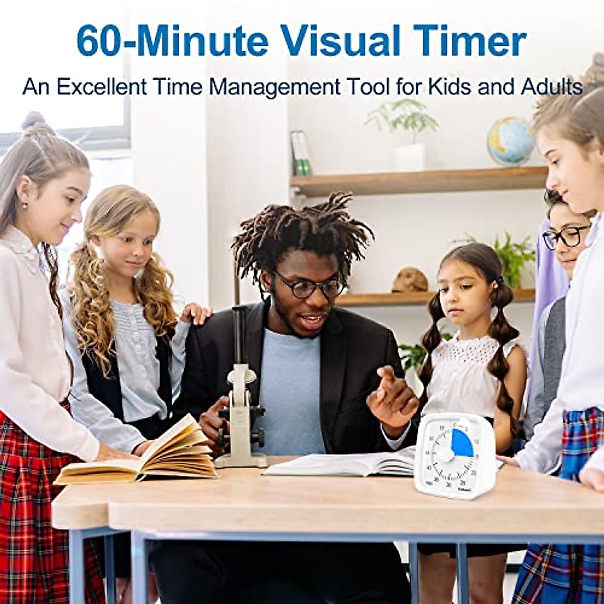Yunbaoit Visual Timer with Night Light, 60-Minute Countdown Timer for Kids and Adults, Silent Classroom Timer, Time Management Tool for Home, School, or Work (Light White)