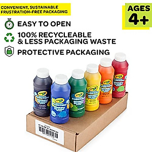 Crayola Washable Finger Paints (6 Count) Toddler Paint Supplies, Kids Paint Set, Ages 4, 5, 6, 7 [Amazon Exclusive]