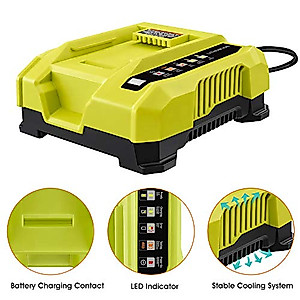 OP401 Replacement for ryobi 40v Charger Lithium-Ion OP401 Charger Compatible with Ryobi 40Volt Lithium-Ion Battery Charger for Ryobi OP4026 OP40201 OP4040 OP40401 OP4050 OP4050A OP40501 OP40601