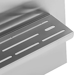 Futchoy Range Backsplash with Shelf 30 x 30.7 Inch Range Hood Wall Shield, Stainless Steel Backsplash Silver Splash Plate for Range Hood Stainless Backsplash