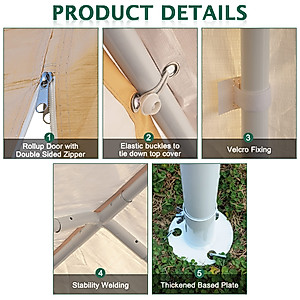 MARVOWARE 10x20ft Heavy Duty Carport with Removable Sidewalls & Doors, Rolling Curtain and Doors,Car Canopy Portable Garage for Automobile, Boat, Tools, Car Garage Tent for Market Party