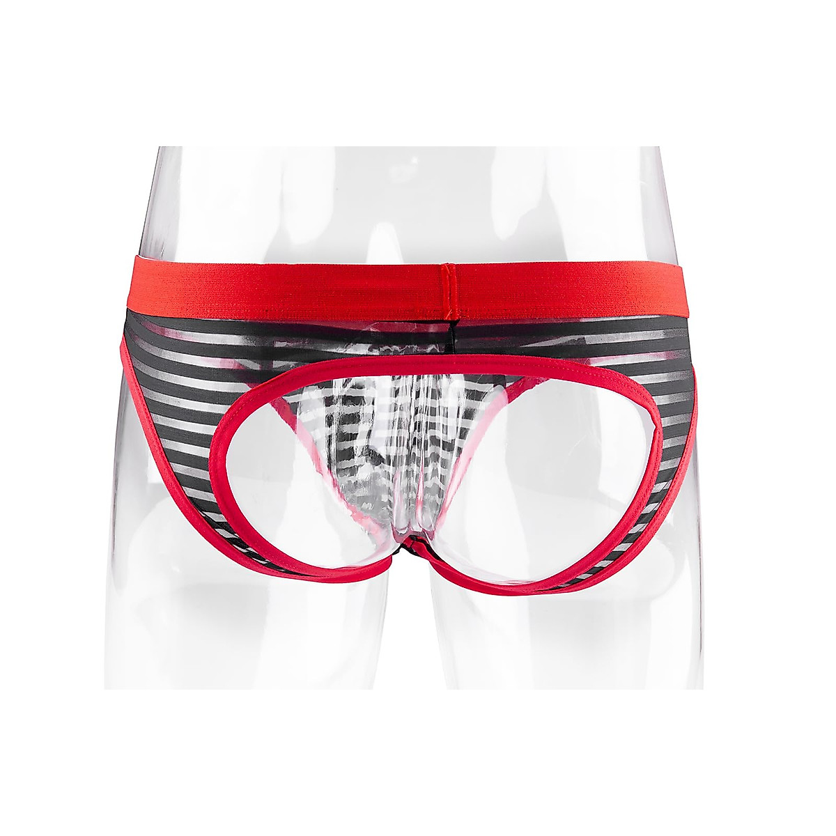 Evankin Men Jockstraps Cotton Mesh Breathable Men Underwear Briefs Thongs Gay Underwear(203-Black,M)