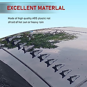 gunhunt 10 Pack Diffuser Shark Fin Kit, Spoiler Roof Wing Air Vortex Generator, Car Tuning Accessorie, Tailpiece Car Antenna, Car Shark Fin Antenna, Fit for Most Car (Carbon Fiber Black #101)