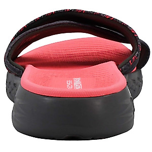 Skechers Women's On-The- Go 600-Monarch Charcoal/Hot Pink Slide Sandal 8 M US