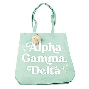 Sorority Shop Alpha Gamma Delta Retro Pom Pom Tote Bag