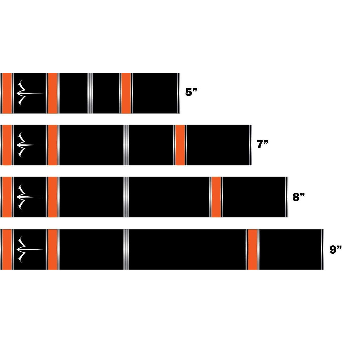 White Water Archery Laminated Orange Icon Logo Crest Arrow Wraps 15 pk Choose Length Width (7, 1)