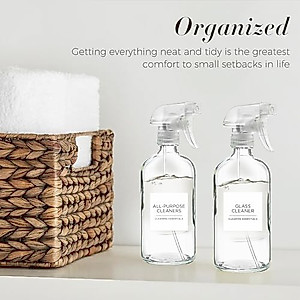 144 PCS Minimalist Laundry Room Labels Set, v2croft Water Resistant Stickers,Water/Oil Resistant Stickers for Laundry Room, Linen Closet Home Bathroom and The Beauty Organization（White)