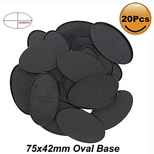 Evemodel MB875 20pcs Base 75X42mm or 2.95x1.65inch Plastic Model Bases for Gaming Miniatures or Wargames Table Games